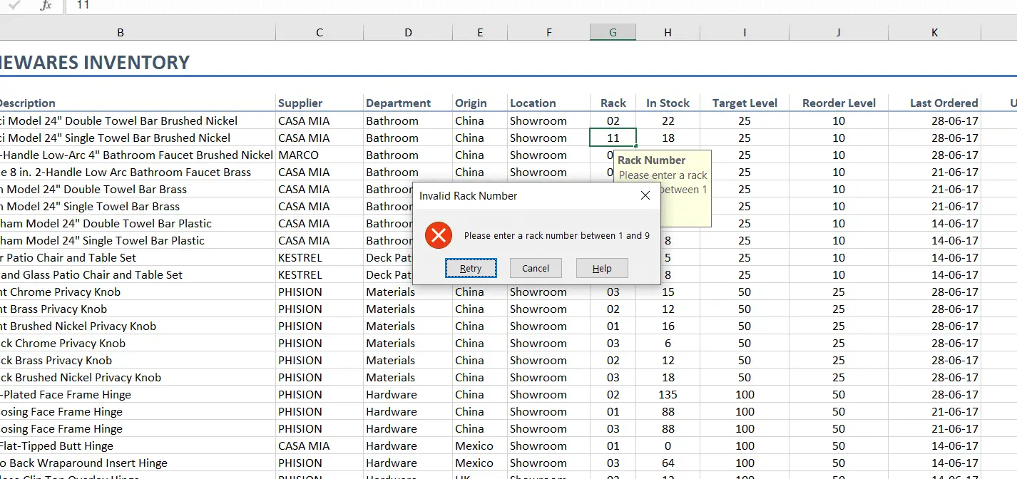 How To Create Error Message In Excel 3 Simple Steps 