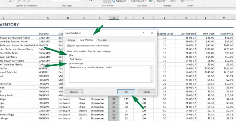 How To Create An Input Message In Excel 3 Easy Steps 1952