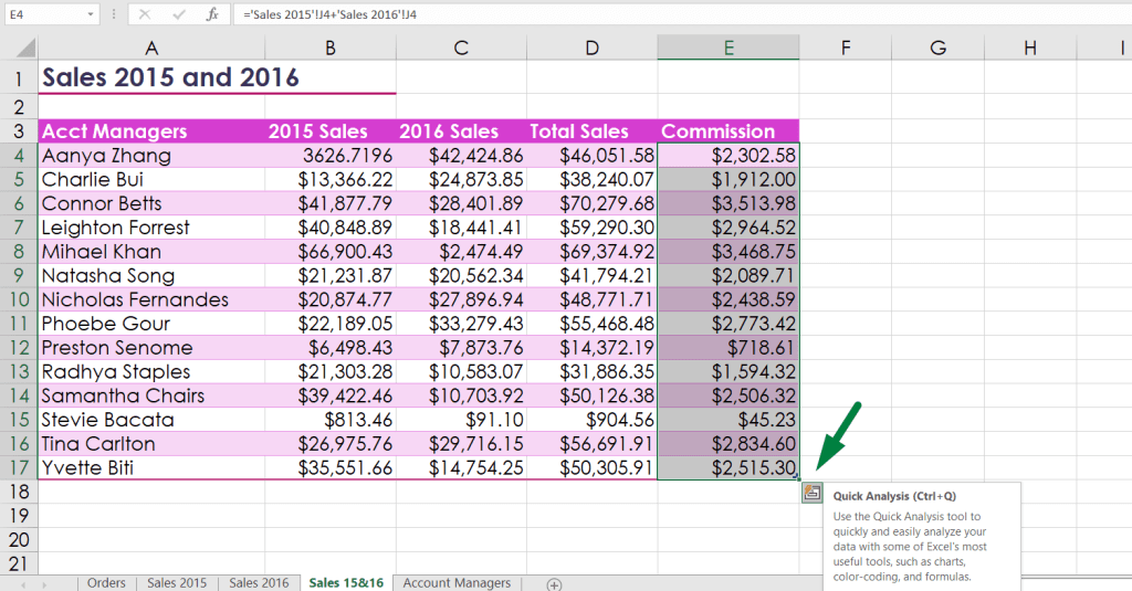 How To Use Quick Analysis Tool In Excel Analytics Empire