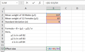 How to calculate effect size in Excel (2 Ways)